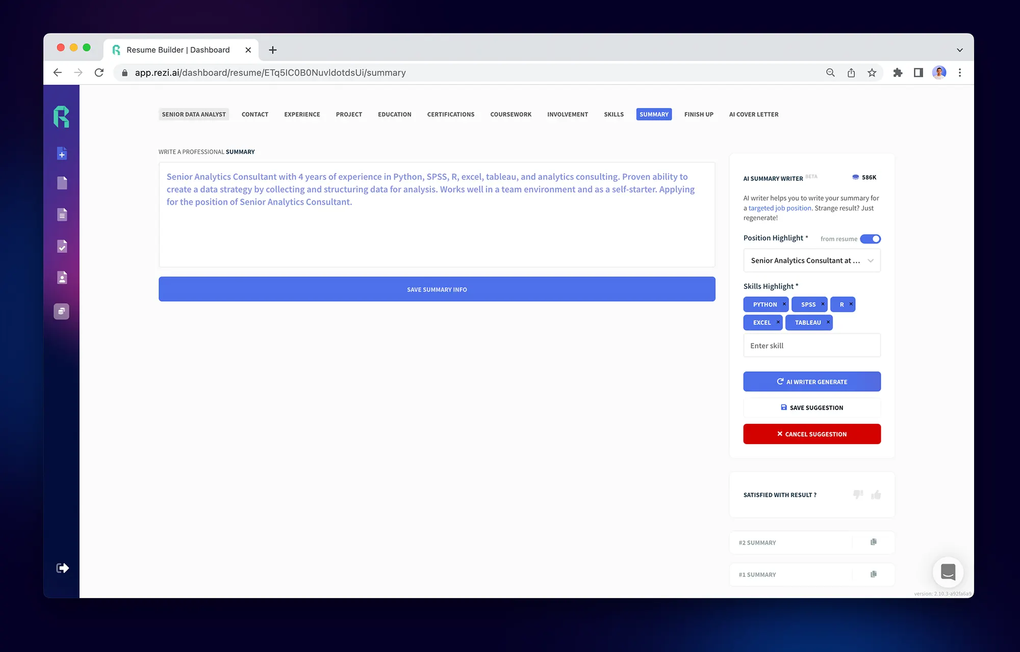 Rezi User Docs - Summary